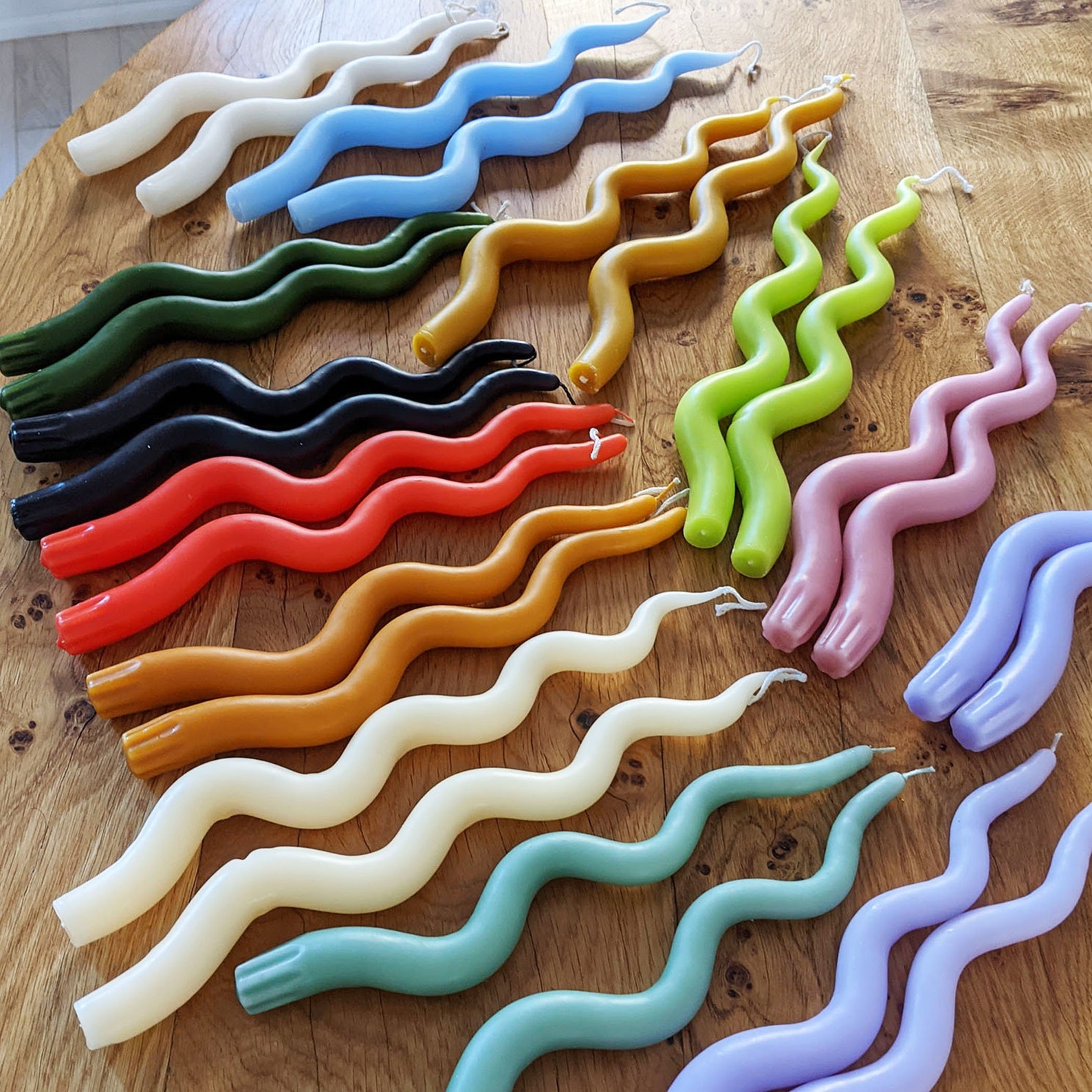 Wiggle Taper Candles Set of 2 Curved Decorative Wavy - Etsy