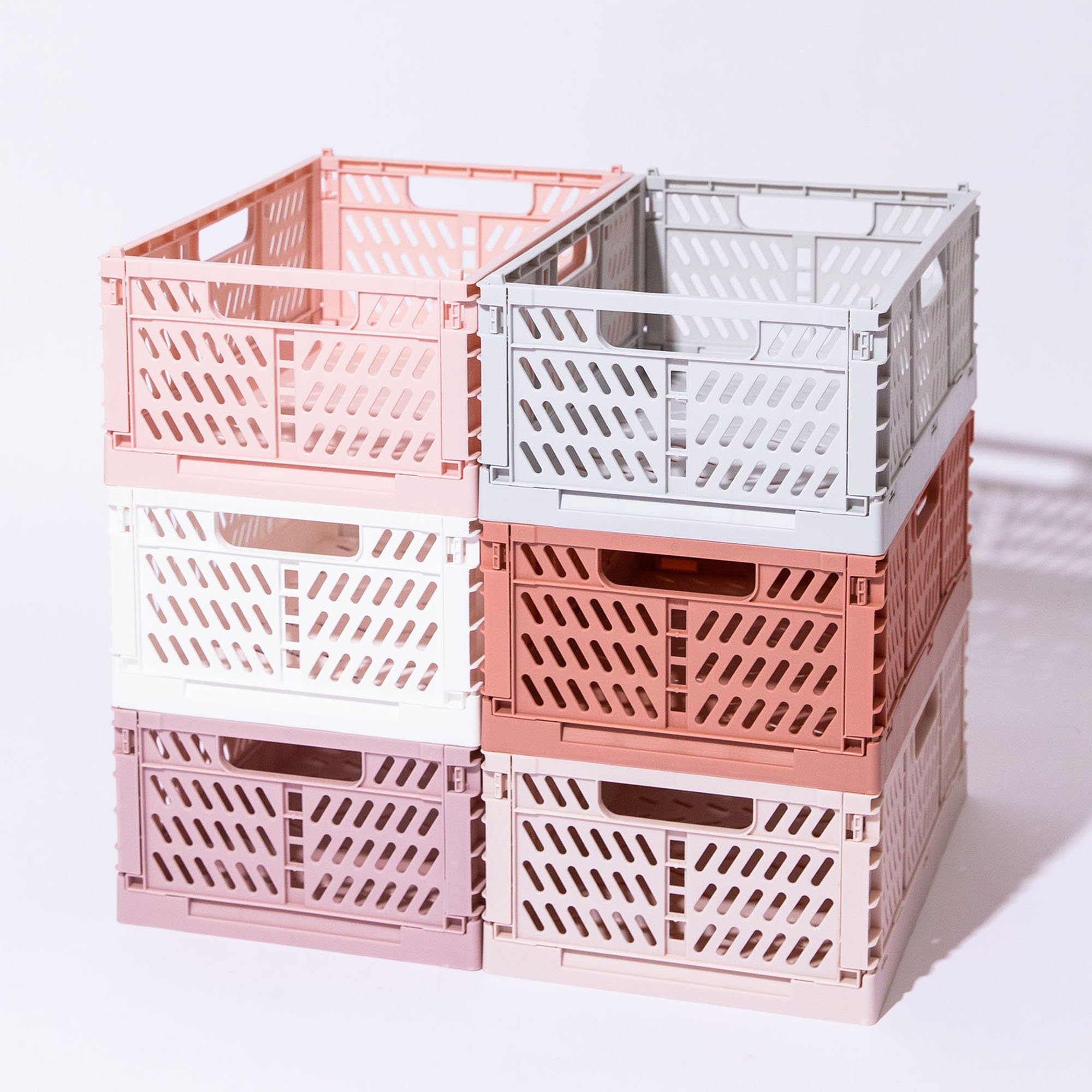 MEDIUM Pastel Color Plastic Storage Crate Set of 4 - Etsy Canada