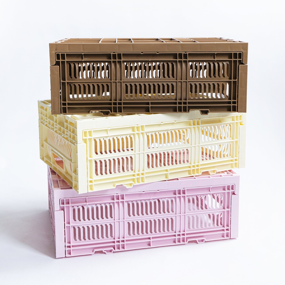 Pastel Color Storage Crate foldable Collapsible Stackable - Etsy