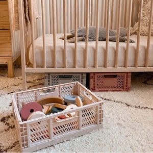 LARGE Pastel Color Plastic Storage Crate | Set of 3 | Foldable ...