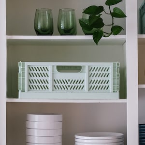 LARGE Pastel Color Plastic Storage Crate | Set of 3 | Foldable ...