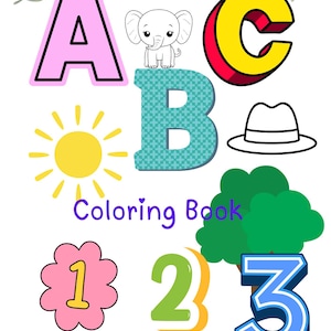ABC 123 Coloring Book Printable - Etsy
