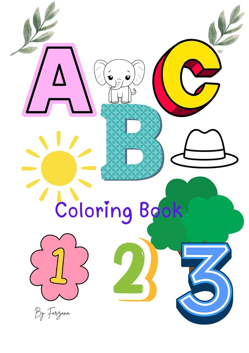 ABC 123 Coloring Book Printable - Etsy