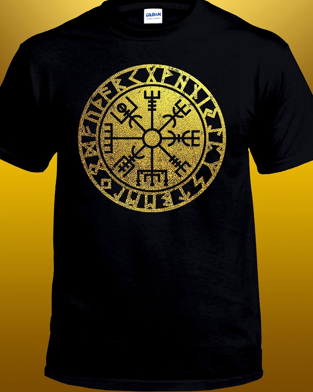 Golden Norse Runes T-shirt - Etsy