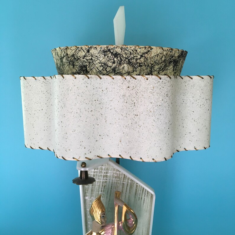 Restored 2 Tier Fiberglass Lamp Shade Unusual Shape Moss - Etsy