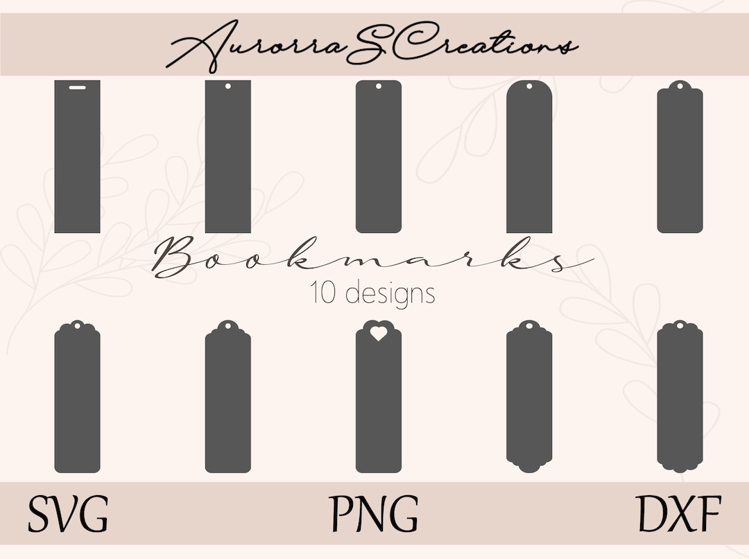 Bookmark SVG Template, 10 Simple Designs Included, Tag SVG, Label SVG ...