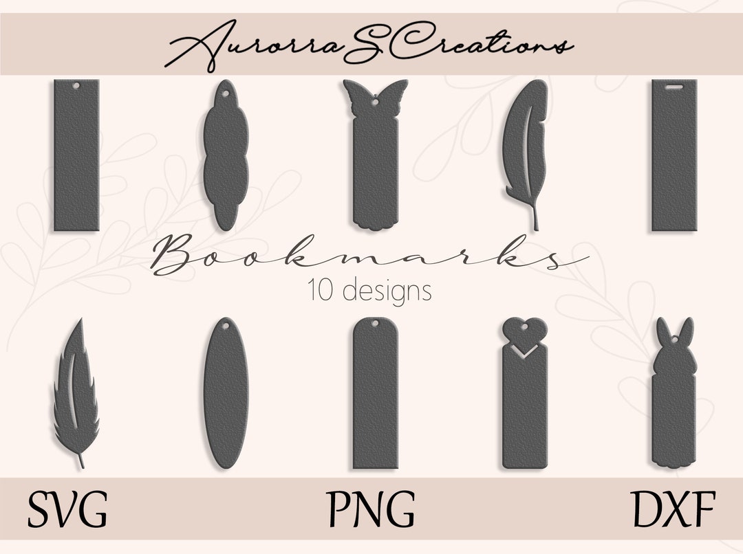 Bookmark SVG Template, 10 Simple Designs Included, Tag SVG, Label SVG ...