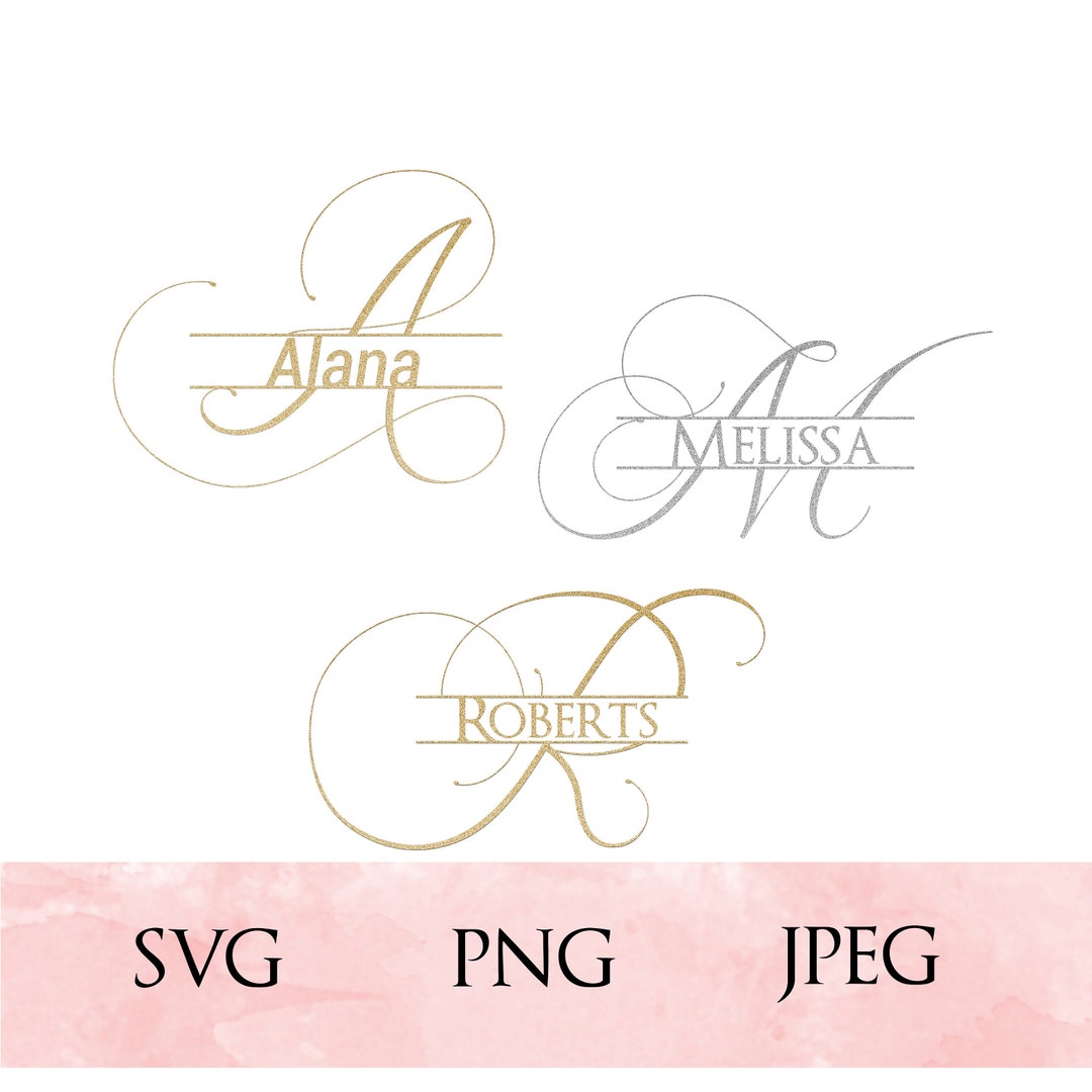 Split Monogram SVG Split Letter SVG Cricut SVG Files Family - Etsy