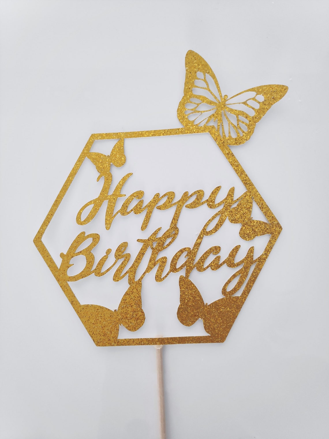 Birthday Cake Topper SVG Butterfly Cake Topper Svg Happy | Etsy Canada
