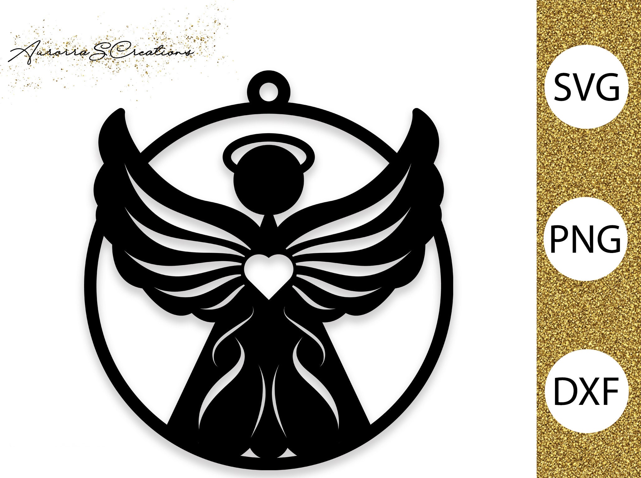 Angel Silhouettes SVG, Papercut Ornament, Christmas Ornaments SVG ...