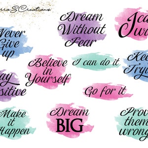 Motivational Stickers Printable, Digital Stickers PNG, Motivational ...