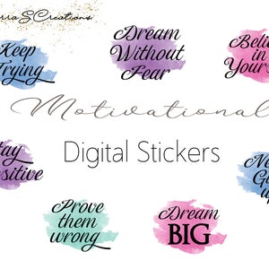 Motivational Stickers Printable, Digital Stickers PNG, Motivational ...