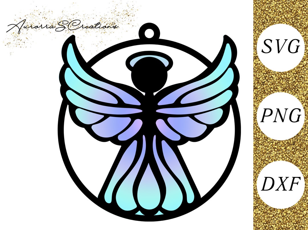 Angel Silhouettes SVG, Angel Suncatcher SVG, Christmas Ornaments SVG ...