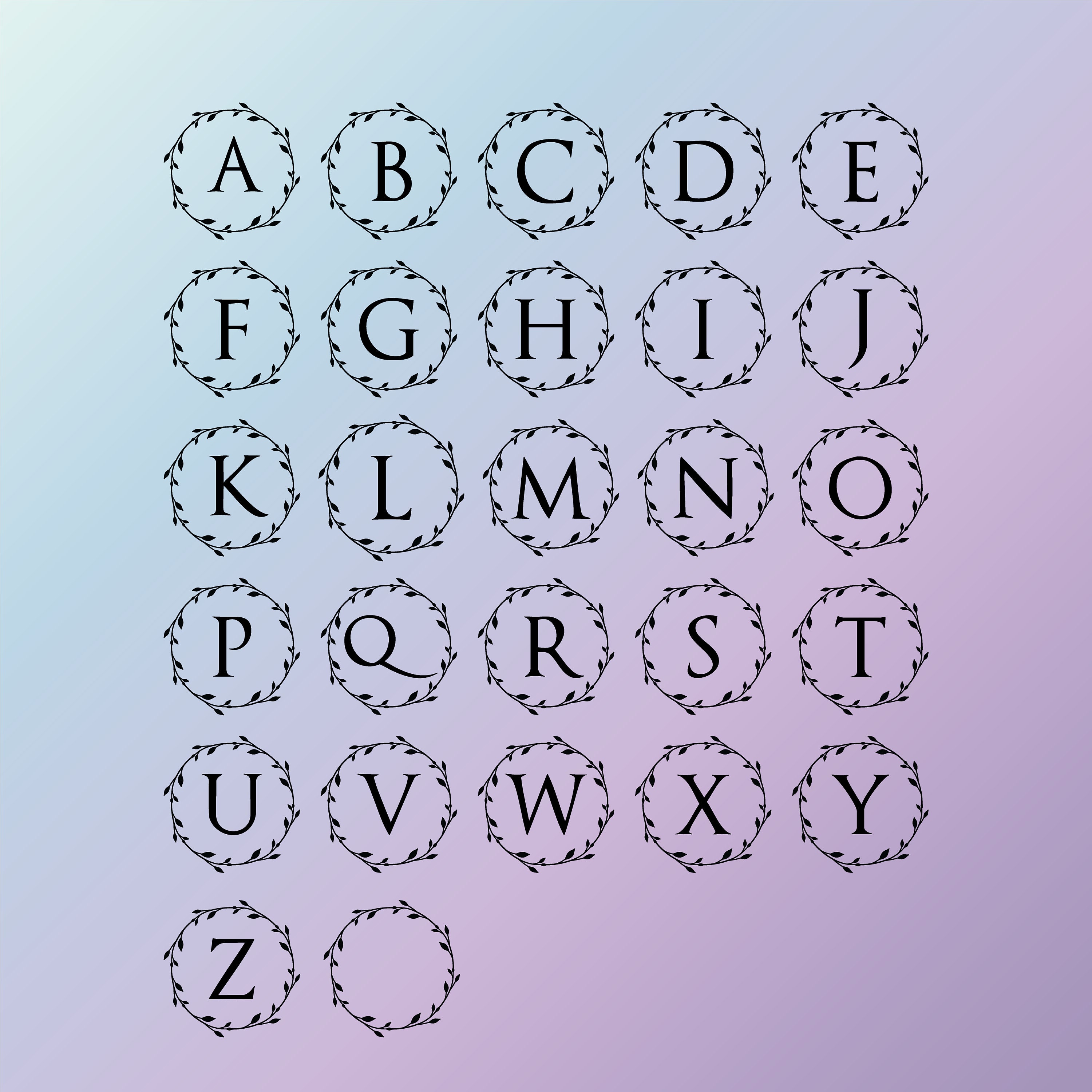 Monogram Frame SVG Monogram Alphabet SVG Initial Monogram - Etsy