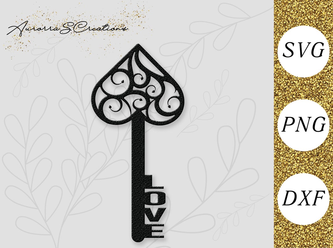 Key SVG, Valentine Key SVG, Key Silhouette SVG, Vintage Key Svg, Heart ...