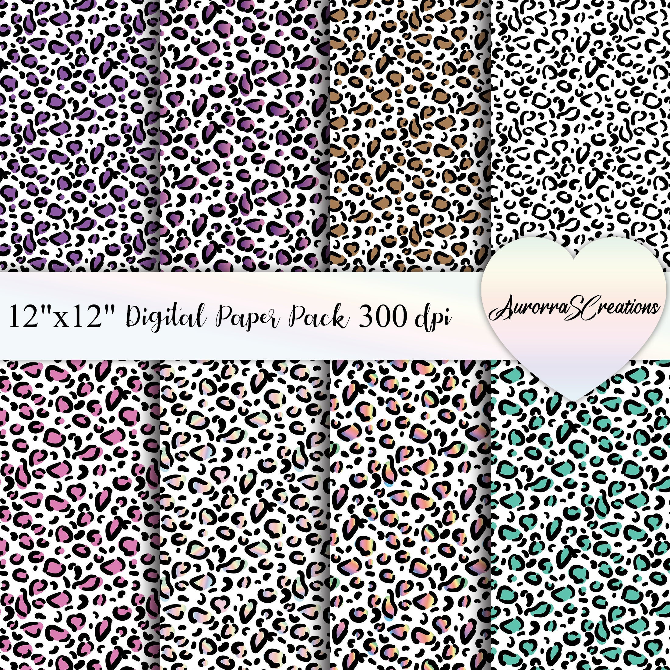 Cheetah Seamless Pattern Digital Paper Leopard Print PNG 8 | Etsy