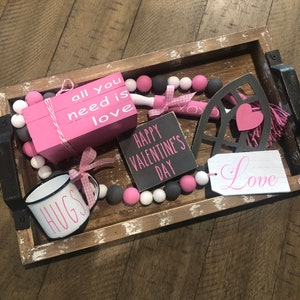 Valentine's Decor Bundle, Love, Set of 3, Valentine Tiered Tray ...