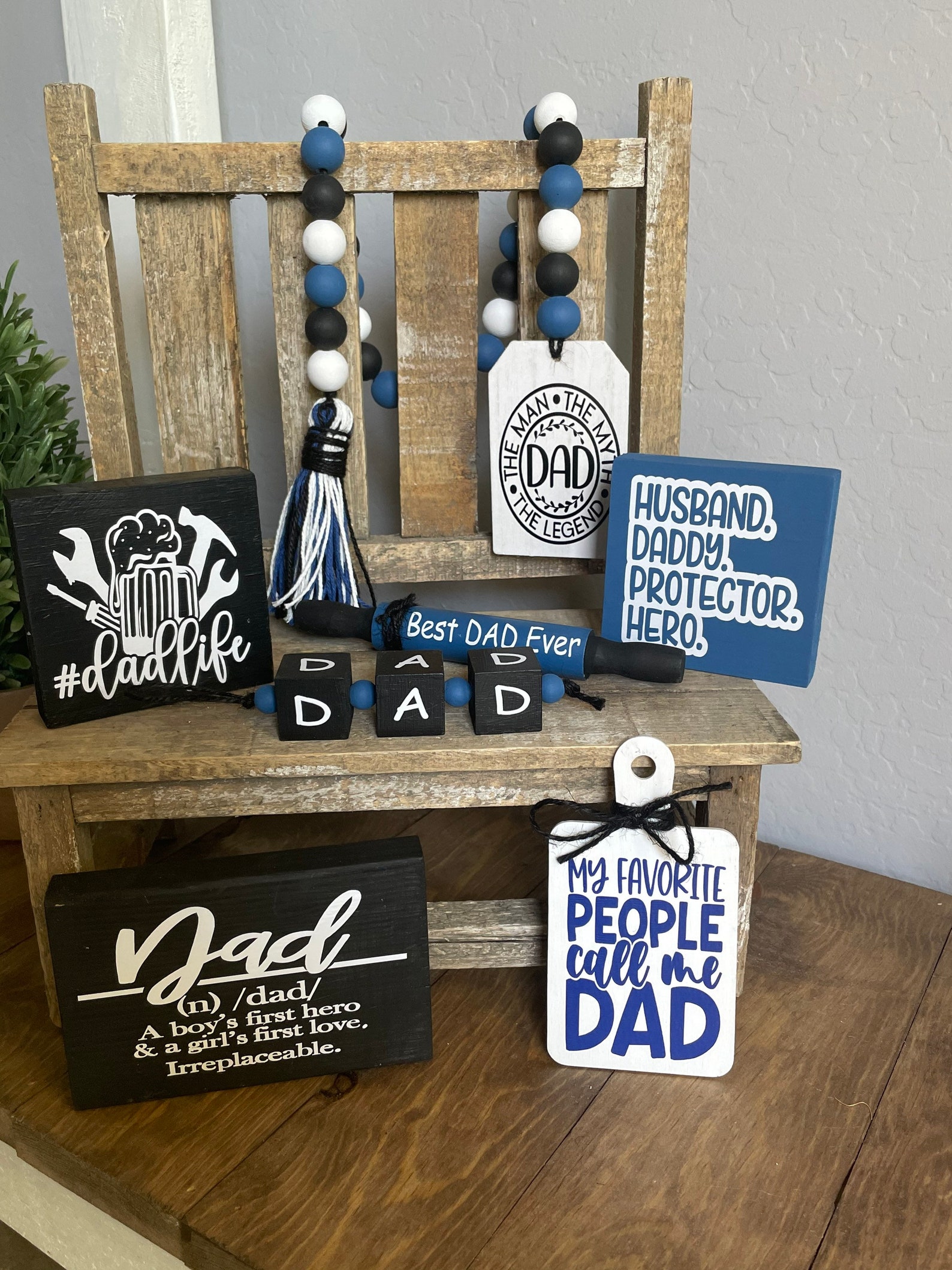 Fathers Day Decor Bundle Fathers Day Set of 3 Spring | Etsy