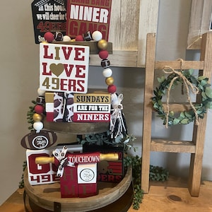Football Tiered Tray Decor, PICK YOUR TEAM - Etsy