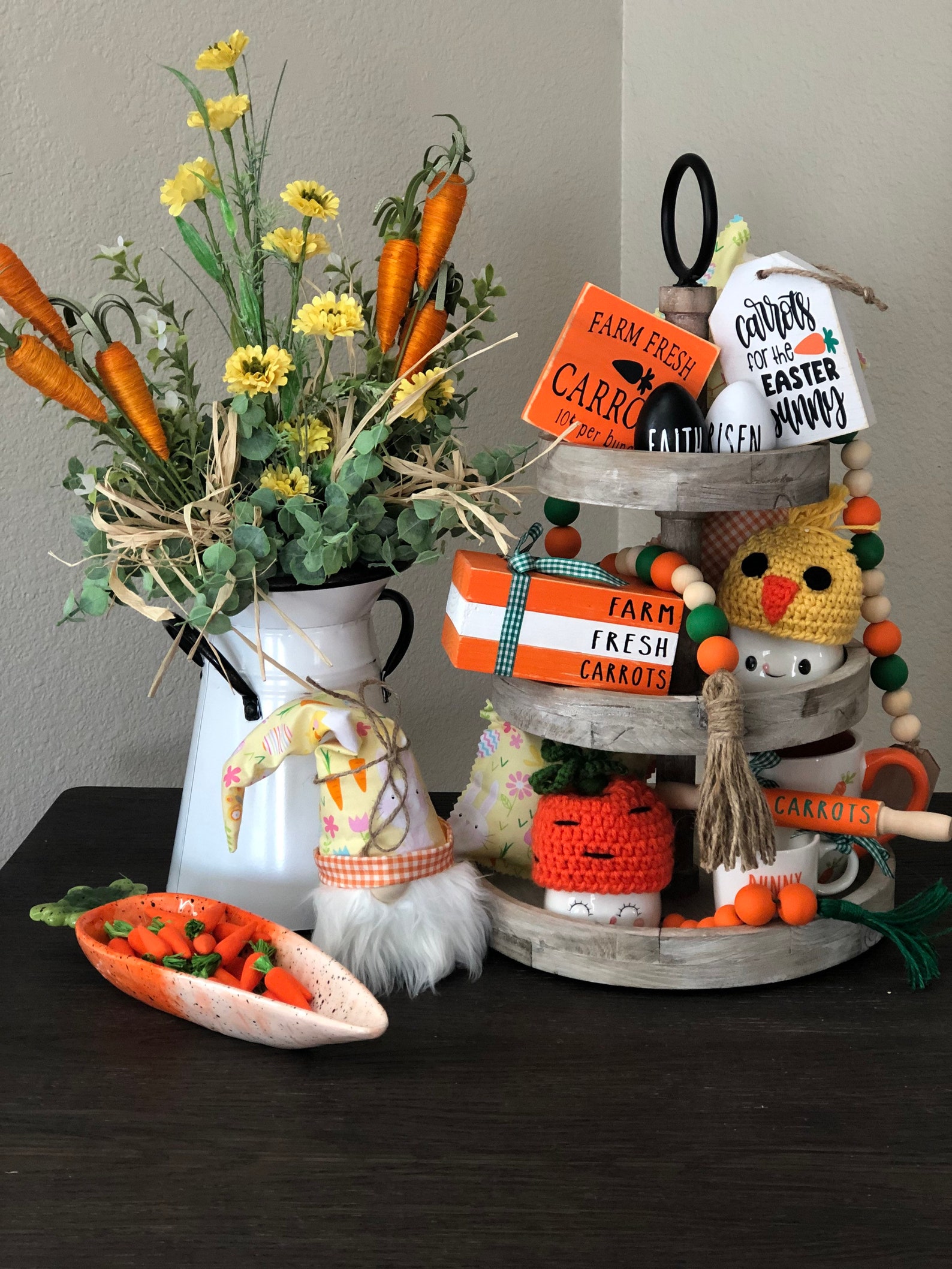 Carrot Decor Bundle Happy Easter Set of 3 Easter Tiered - Etsy