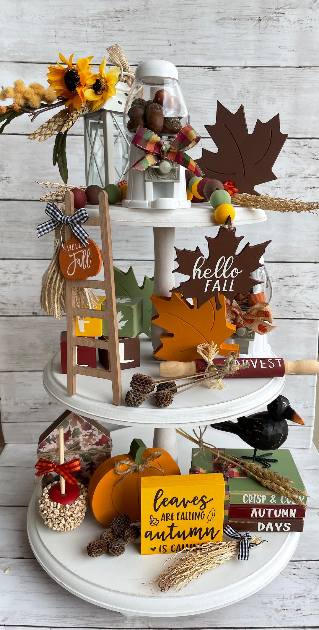 Hello Fall Tiered Tray Decor - Etsy