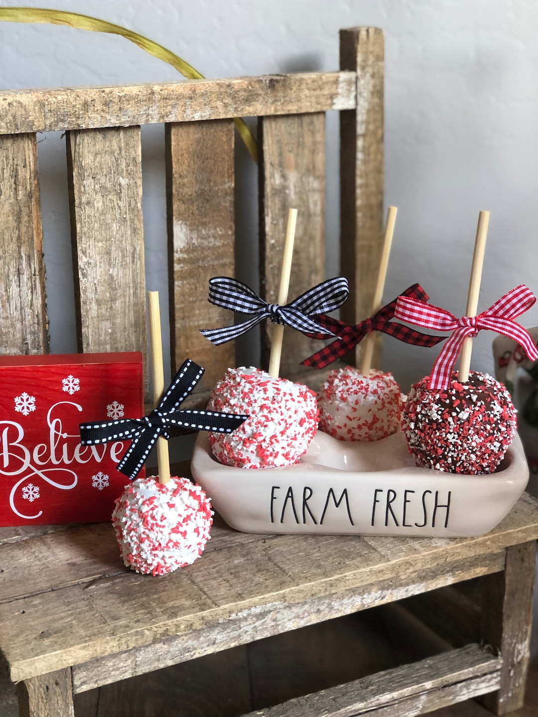Faux Mini Candy Apples | Chocolate Faux Candy Apple With Crushed ...