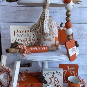 Pumpkin Spice Bundle, Tiered Tray Decor, Rae Dunn Inspired, Farmhouse ...