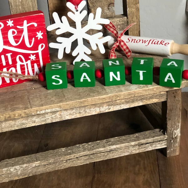 Wood Block Santa - Etsy