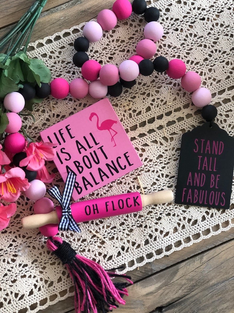 Flamingo Decor Bundle Summer Set of 3 Summer Tiered Tray - Etsy