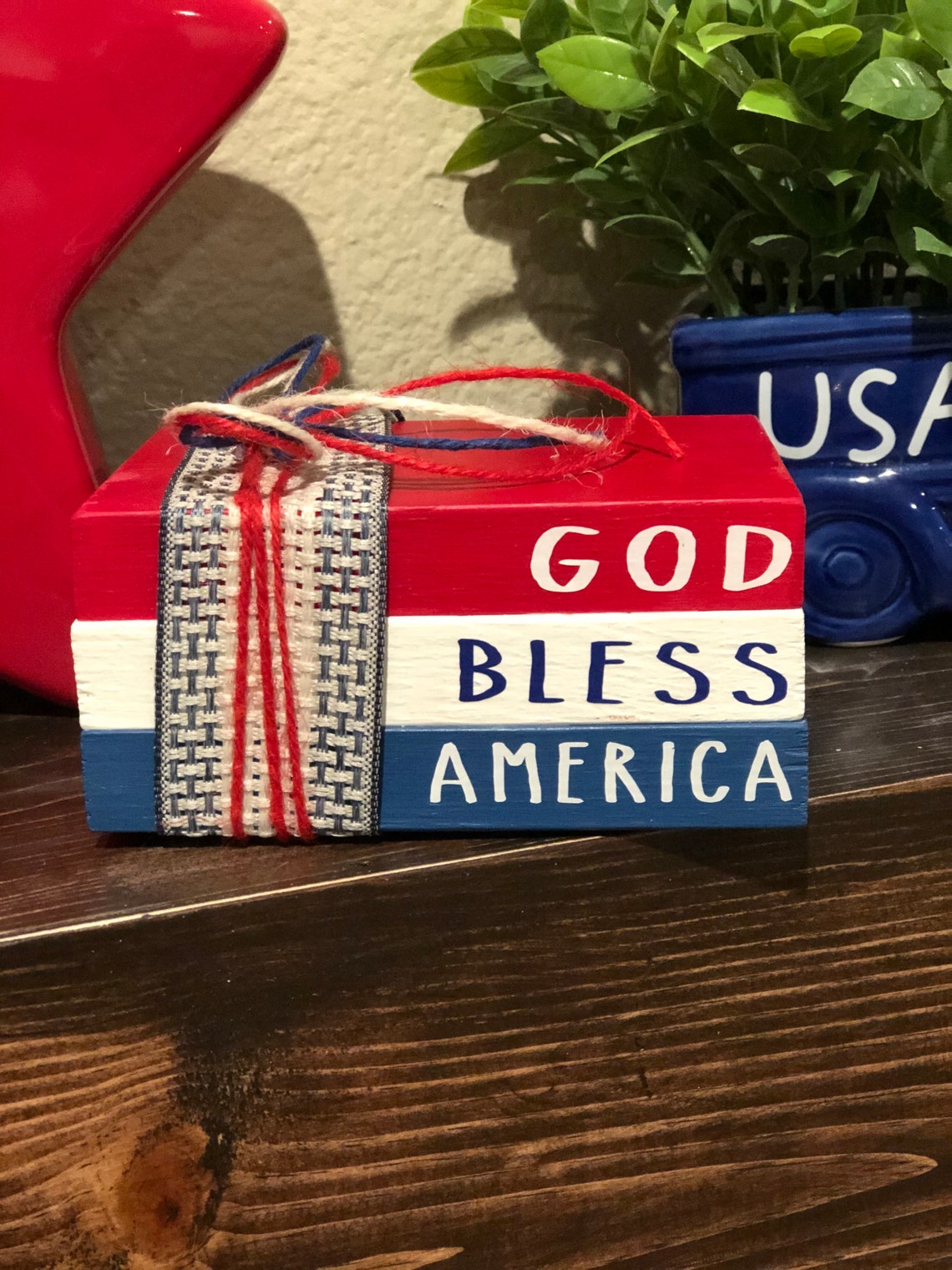 4th of July-red-white-blue Stacks-mini Book Bundle-set 3 Wood - Etsy