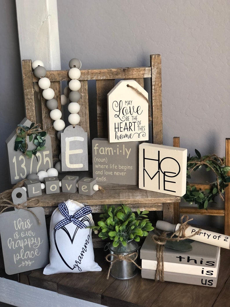 Home Decor Bundle, Tiered Tray Decor, Rae Dunn Inspired, Farmhouse ...