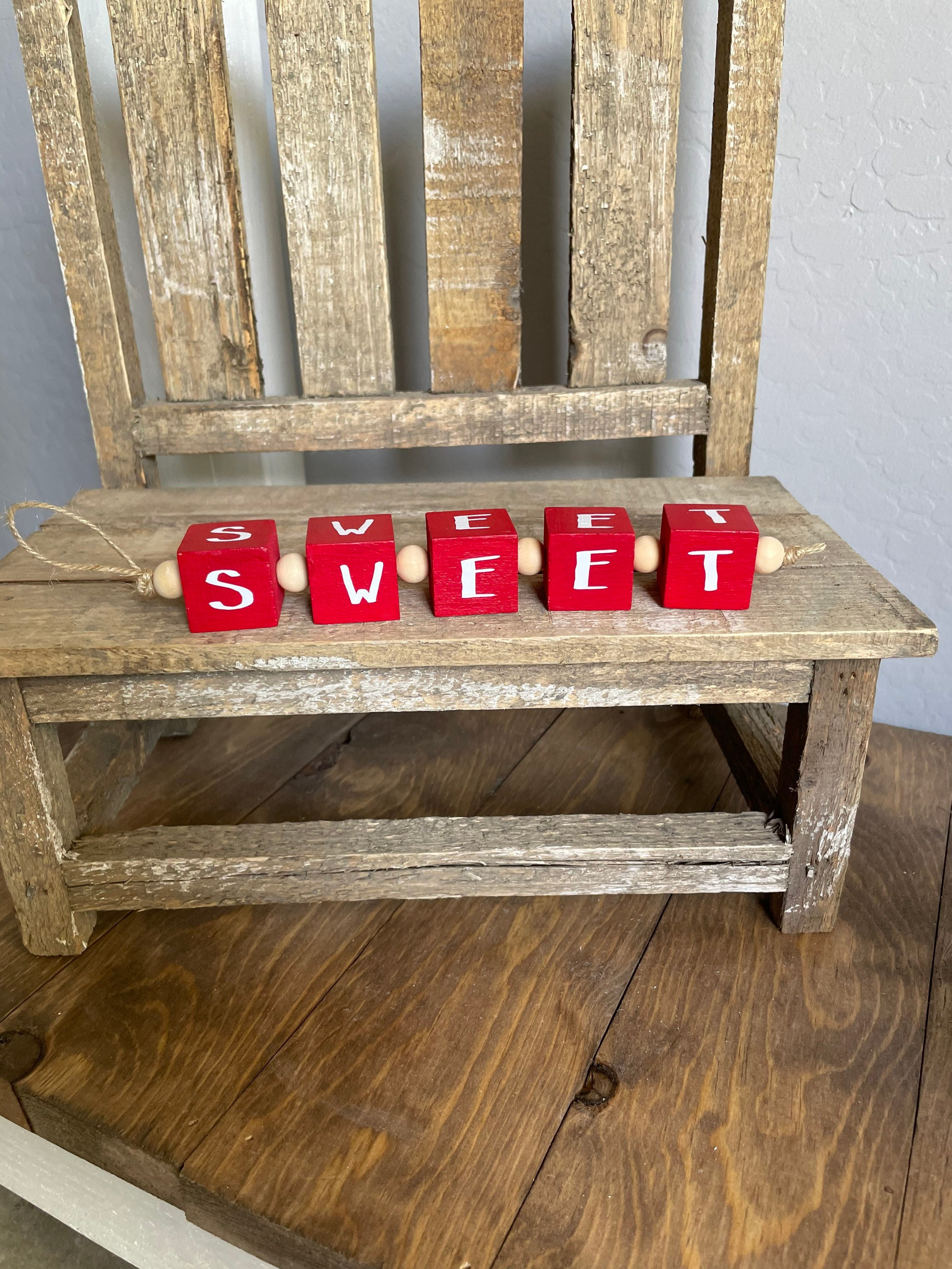 Strawberry Bead Block Garland Sweet tiered Tray Decor - Etsy