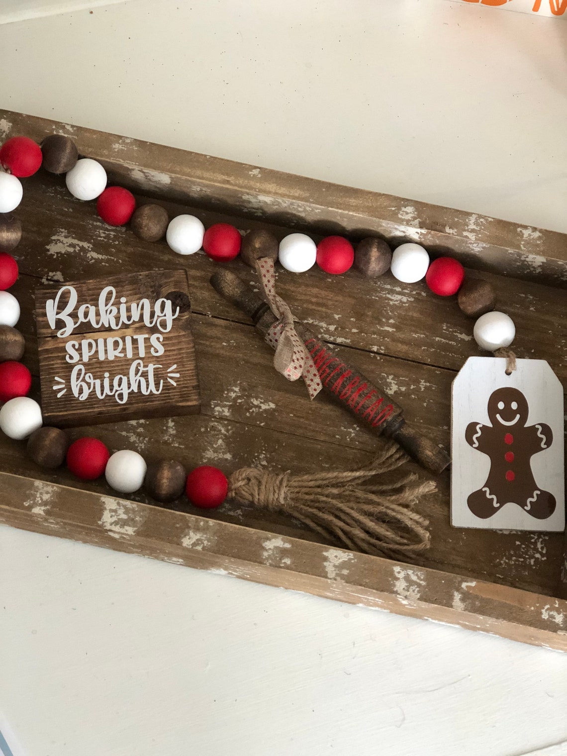 Christmas Decor Bundle, Gingerbread, Set of 3, Christmas Tiered Tray ...