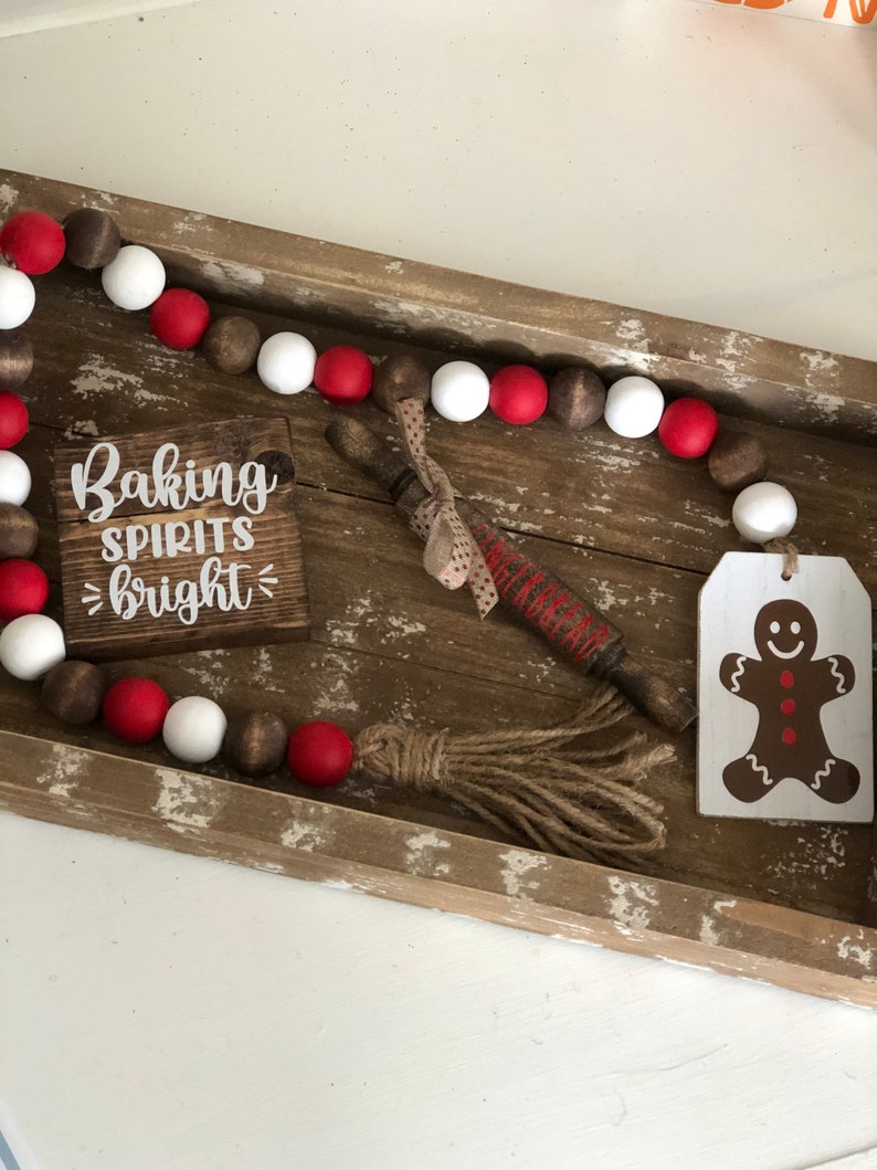 Christmas Decor Bundle, Gingerbread, Set of 3, Christmas Tiered Tray ...