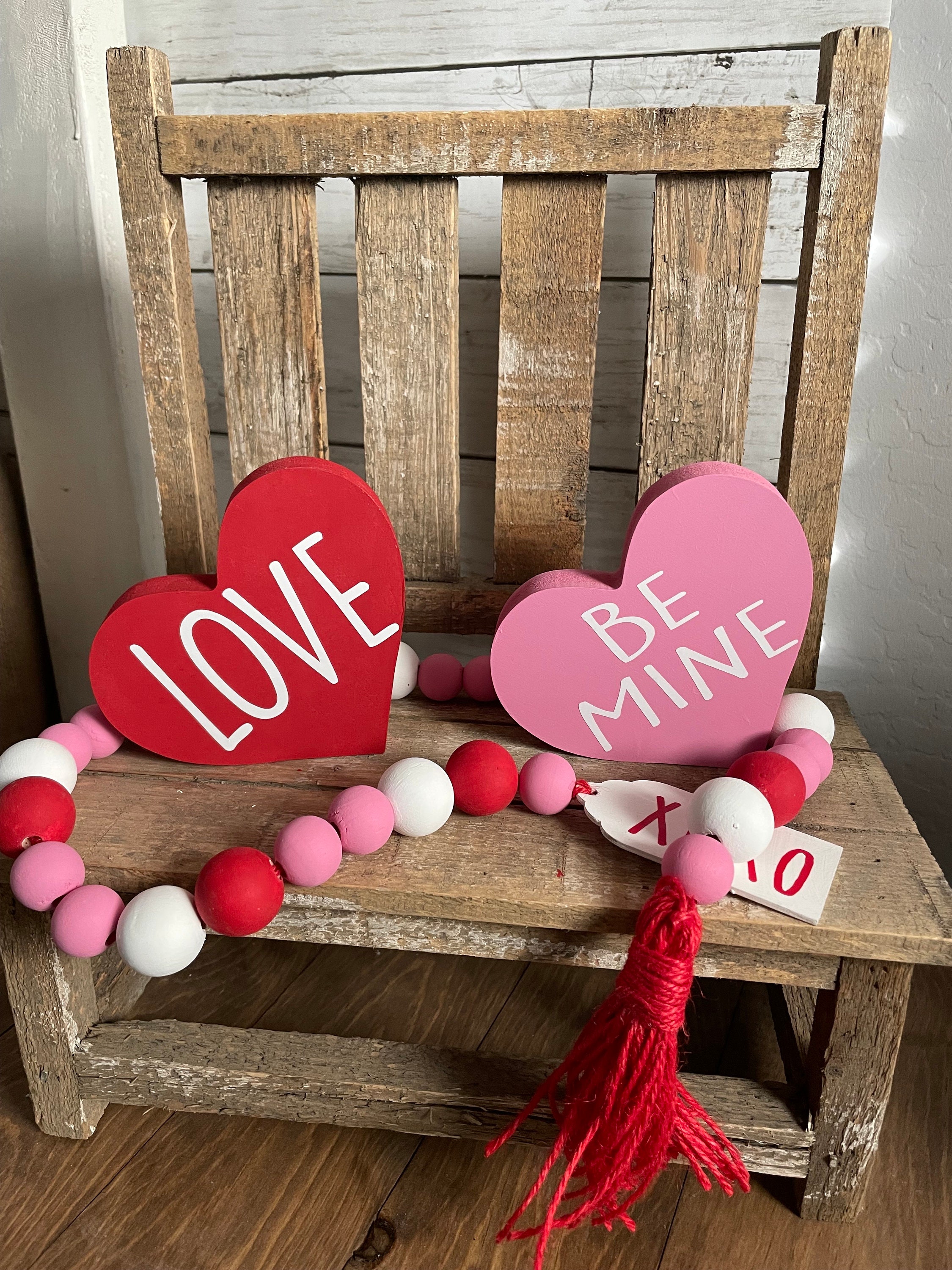 Valentine's Decor Bundle Pink Set of 3 Valentine Tiered - Etsy