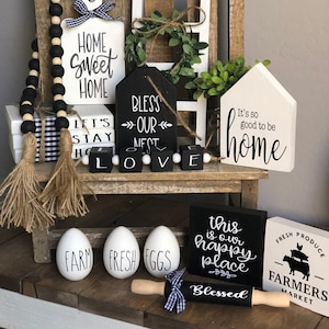 Farmhouse Tiered Tray Decor - Etsy