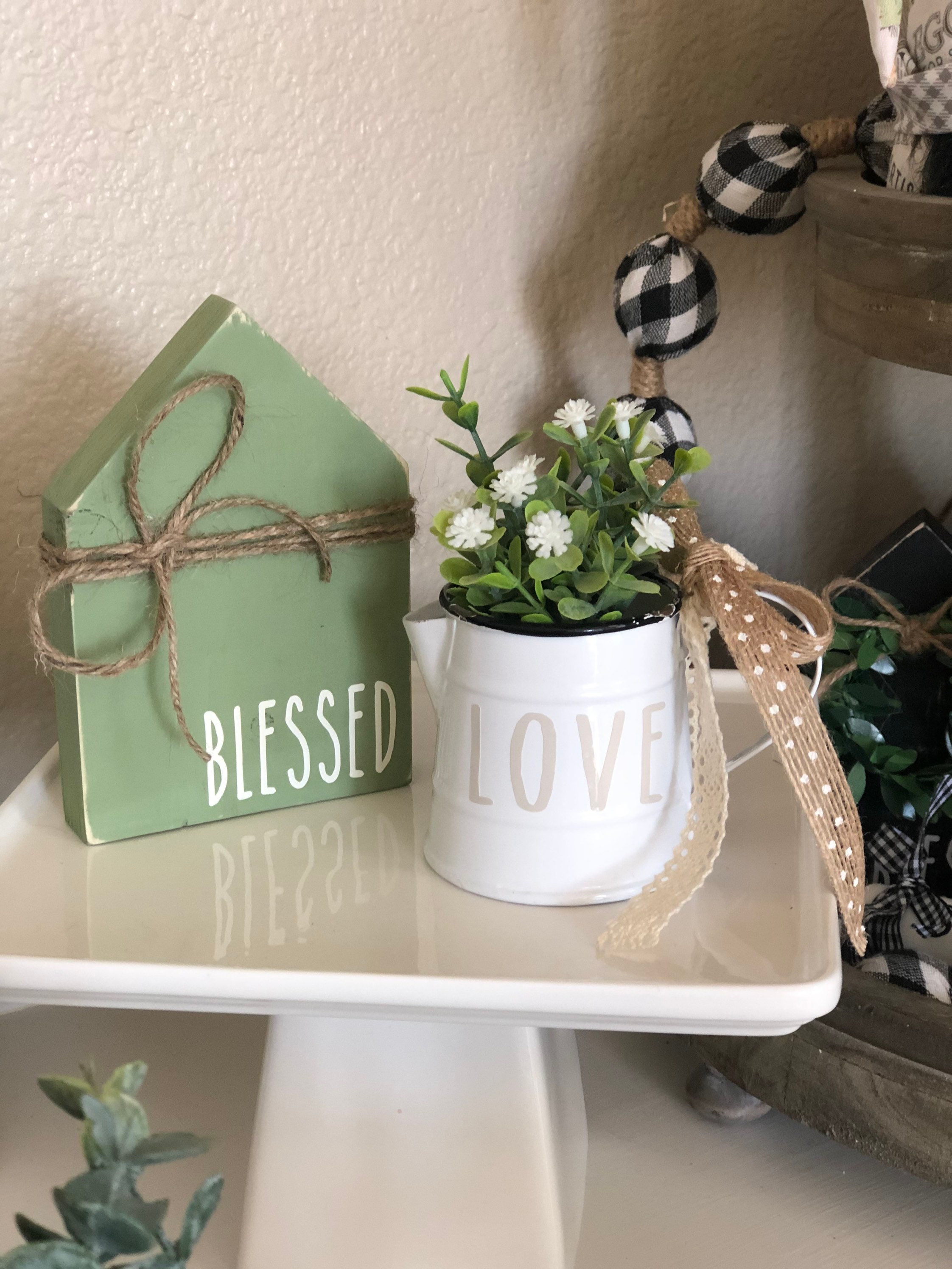 Mini Wooden House Sign - Rae Dunn Inspired Home Sign - Farmhouse Sign ...