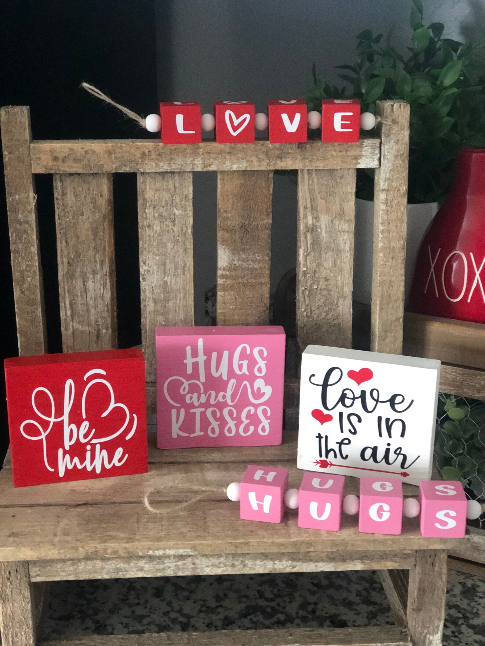 Mini Wooden Sign Set - Home Sign - Farmhouse Sign - Valentine's - Decor ...