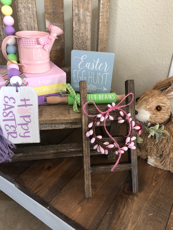 Easter Mini Wood Ladder Tiered Tray Decor Spring Decor | Etsy