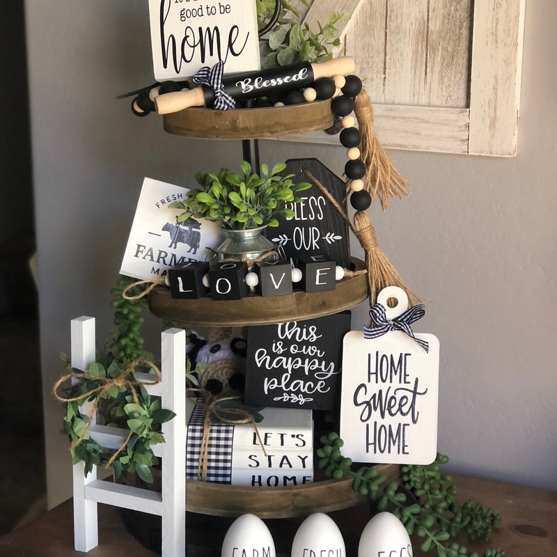 Farmhouse Tiered Tray - Etsy