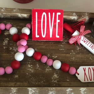 Valentine's Decor Bundle, Pink, Set of 3, Valentine Tiered Tray ...