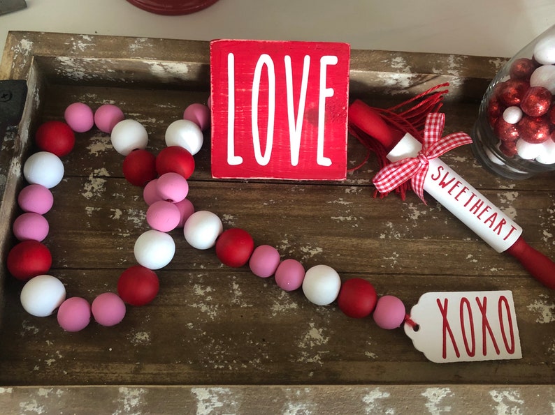 Valentine's Decor Bundle, Pink, Set of 3, Valentine Tiered Tray ...