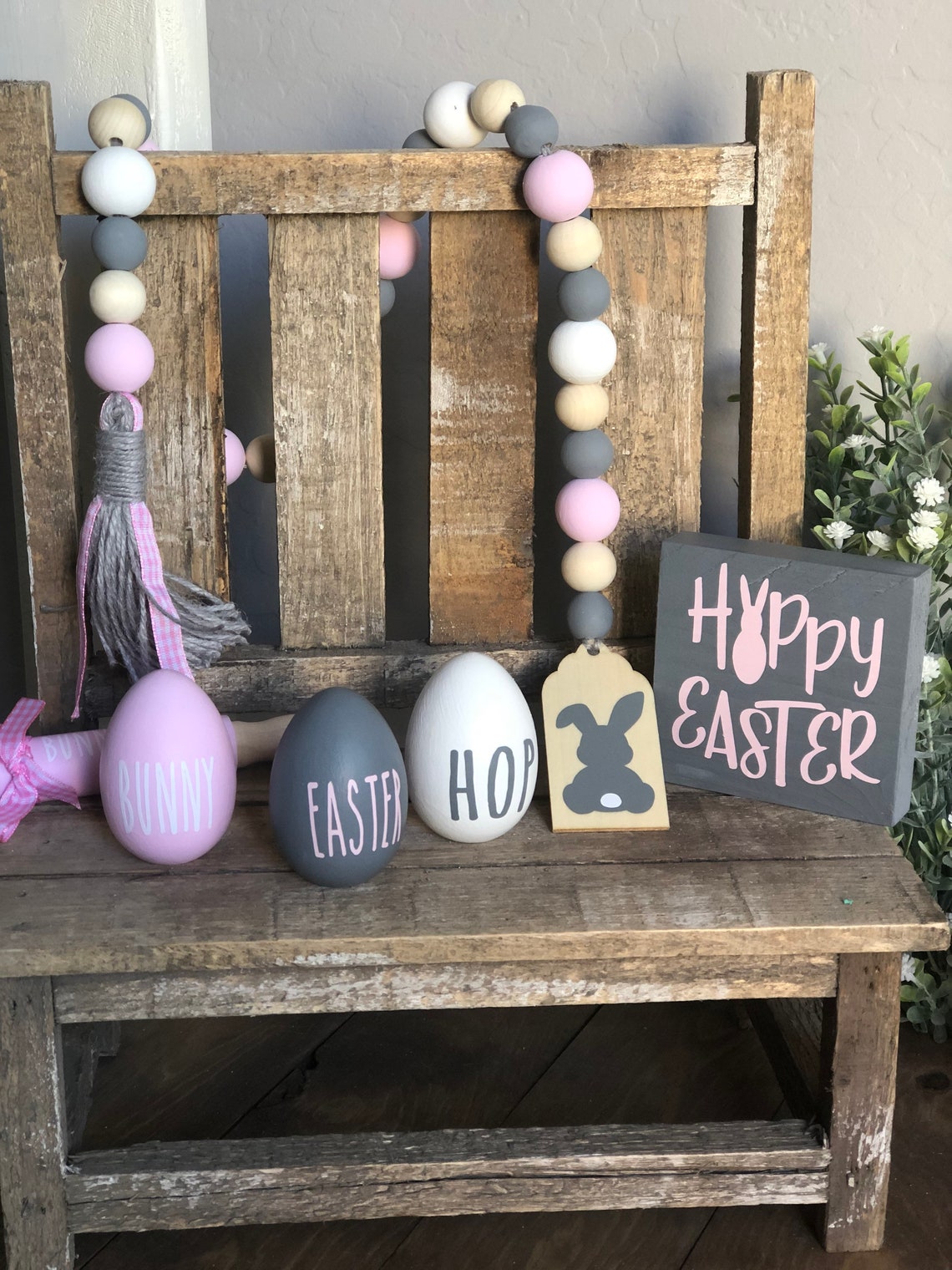Easter Bunny Decor Bundle Happy Easter Set of 3 Easter | Etsy