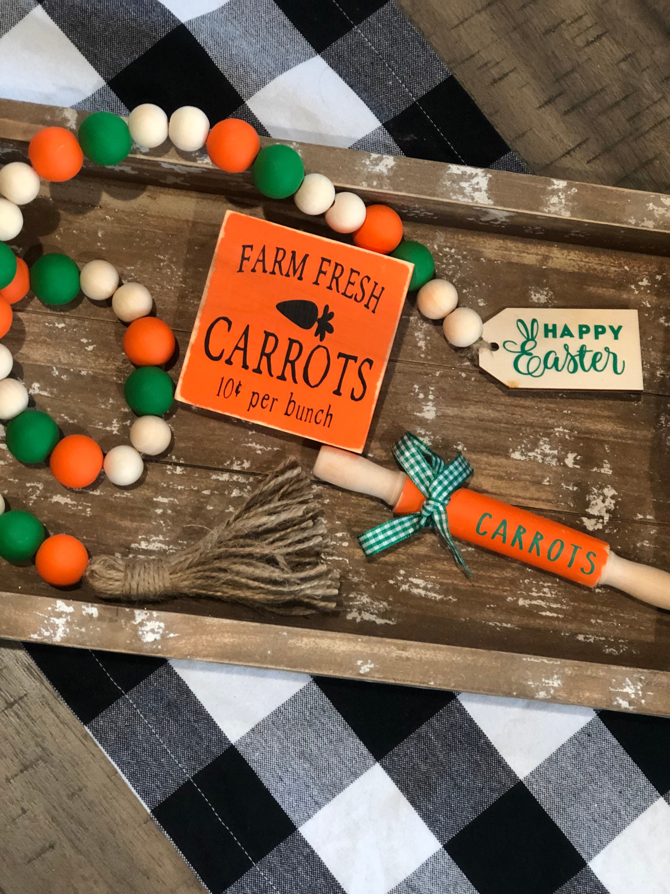 Carrot Decor Bundle Happy Easter Set of 3 Easter Tiered - Etsy