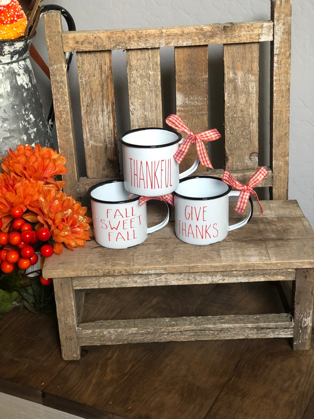 Mini Fall Coffee Mugs-thanksgiving Tiered Tray-tiered Tray Decor ...