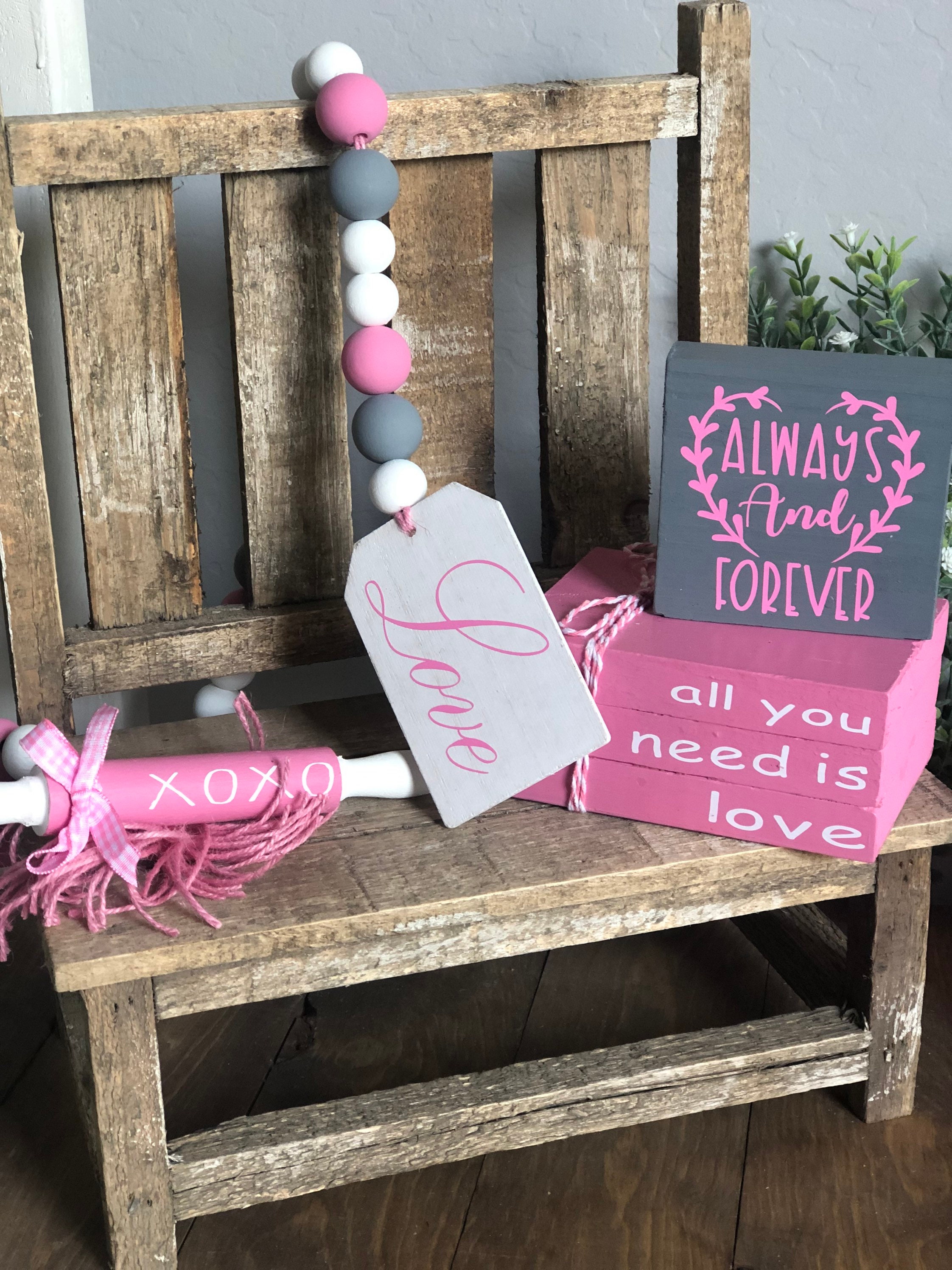 Valentine's Decor Bundle Love Set of 3 Valentine Tiered - Etsy