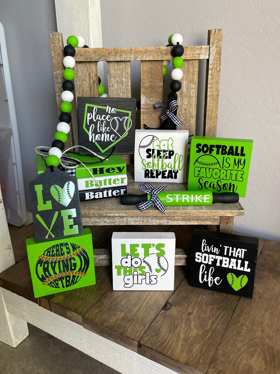 Softball Decor Bundle, Tiered Tray Decor, Rae Dunn Inspired, Farmhouse ...