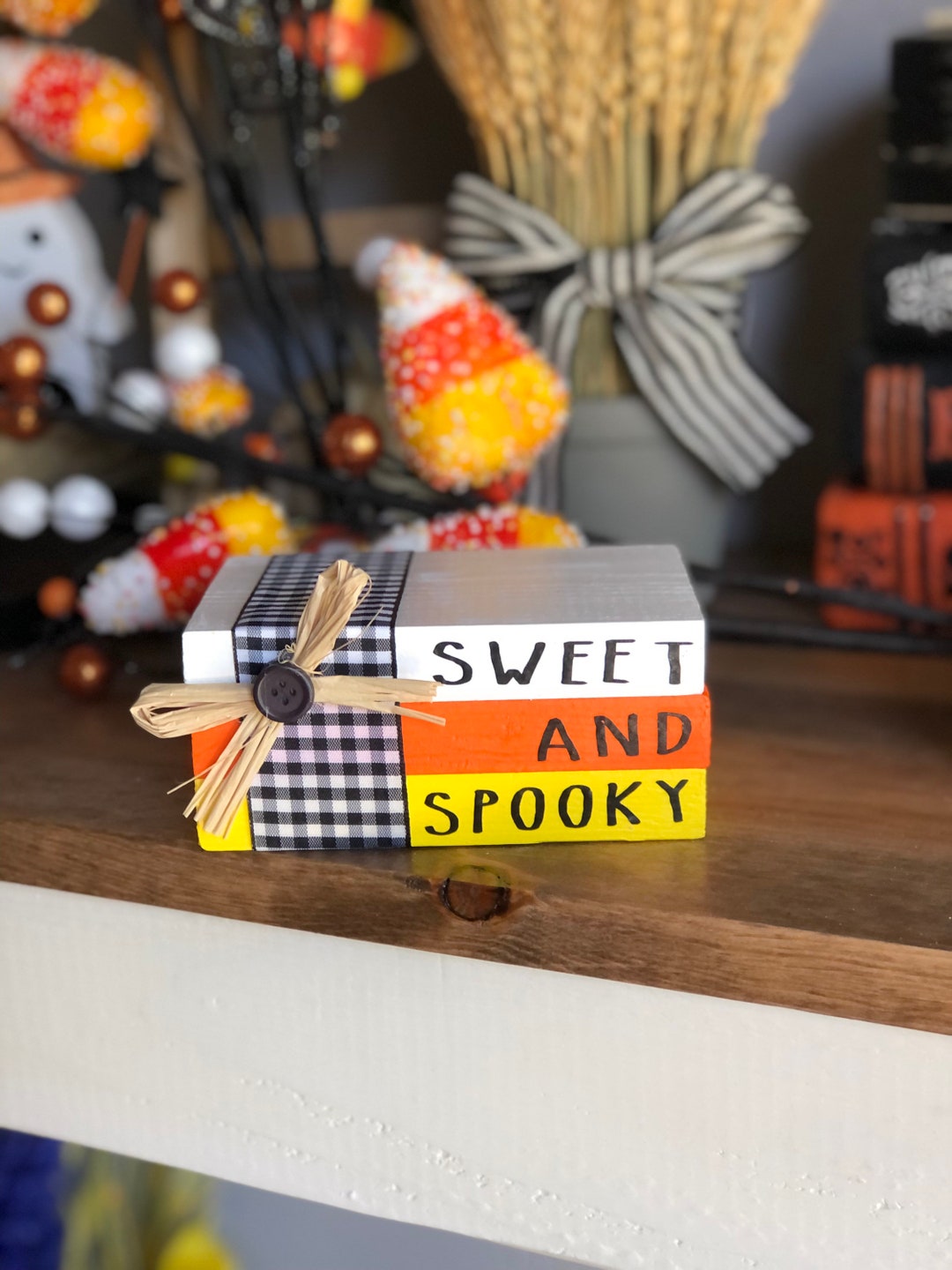 Candy Corn-orange-yellow- Stacks-mini Book Bundle-set 3 Wood Books-fall ...