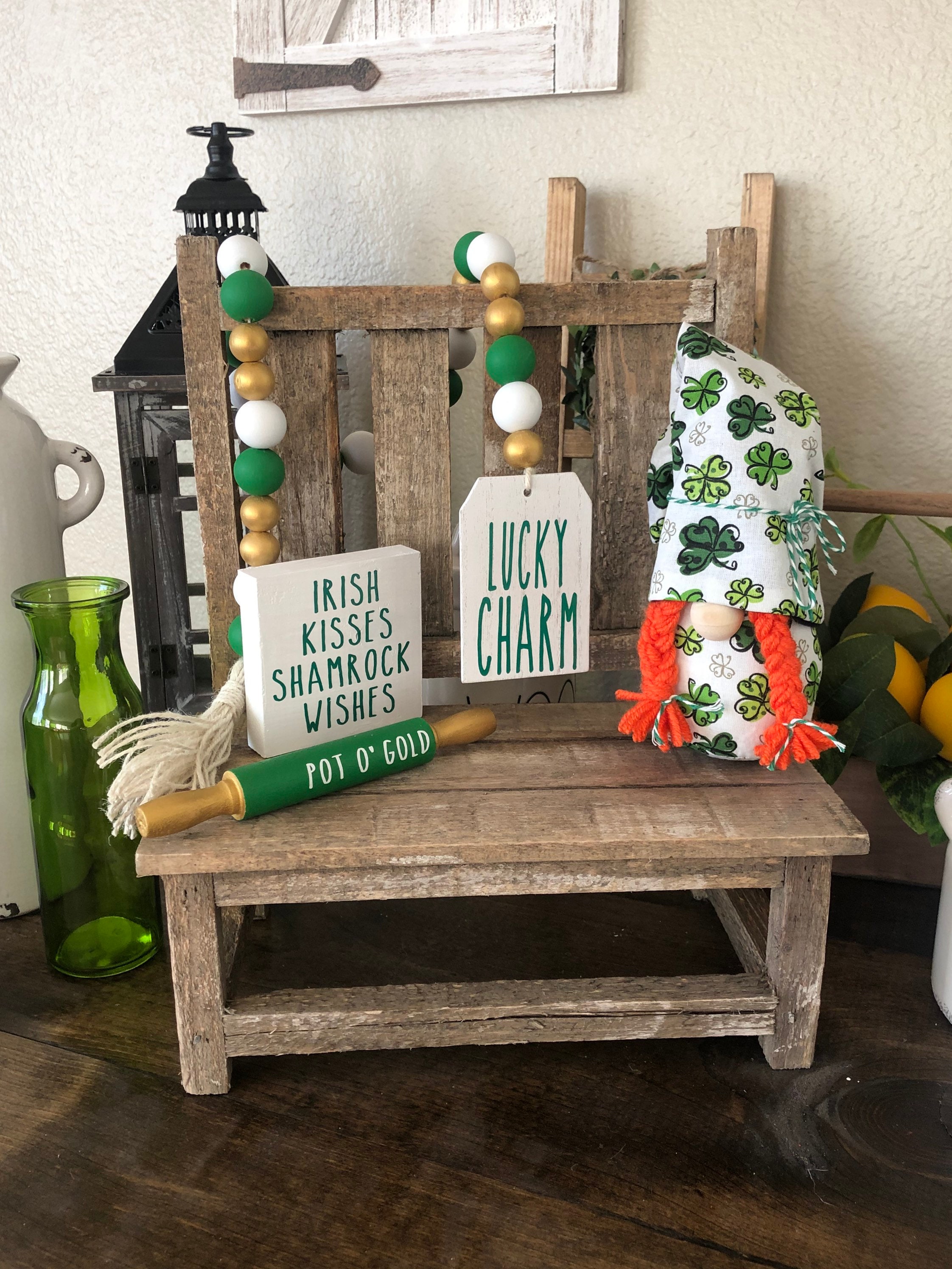 St. Patrick's Day Decor Bundle, Shamrock, Set of 3, Tiered Tray, Lucky ...