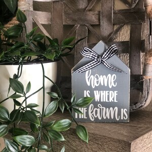 Mini Wooden House Sign - Rae Dunn Inspired Home Sign - Farmhouse Sign ...
